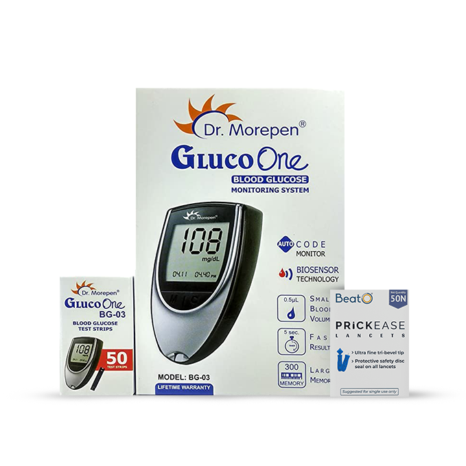 Shop Dr. Morepen's GlucoOne Bloogd Glucose Monitoring System Model BG ...