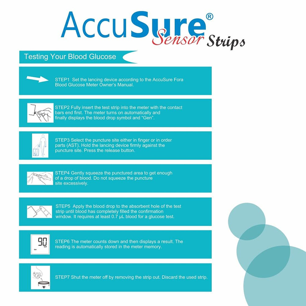 Buy AccuSure Sensor Glucometer Machine with 25 Test Strips & 10 Lancets ...