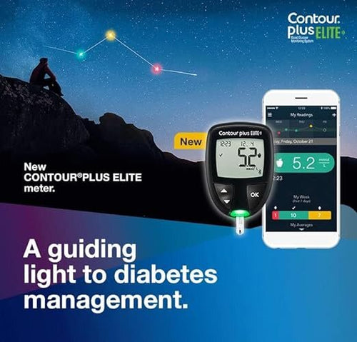 Buy Contour Plus Elite Blood Glucose Monitoring System with 25 Test ...