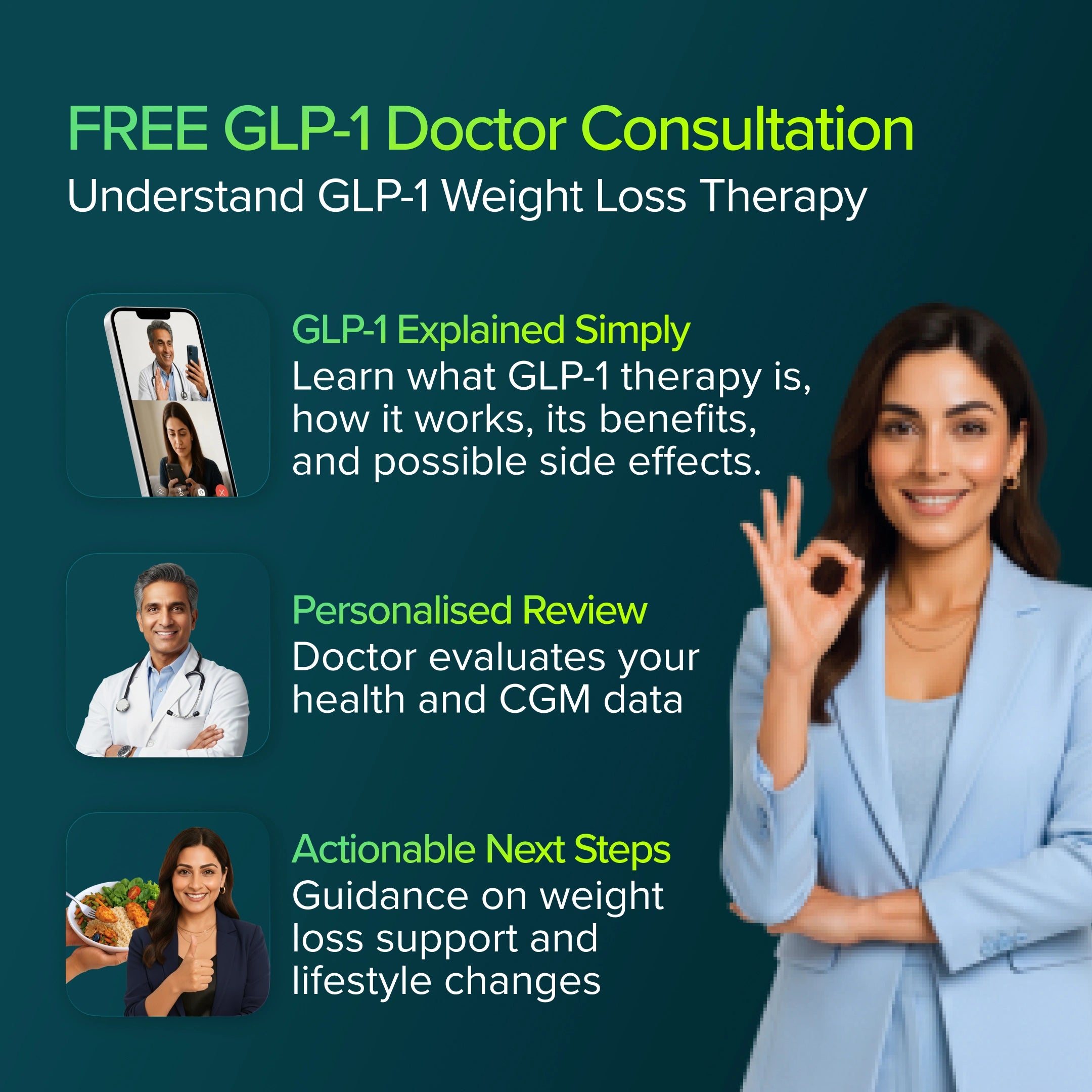 BeatO CGM + Free GLP-1 Doctor Consultation | 15-Day Real-Time Glucose