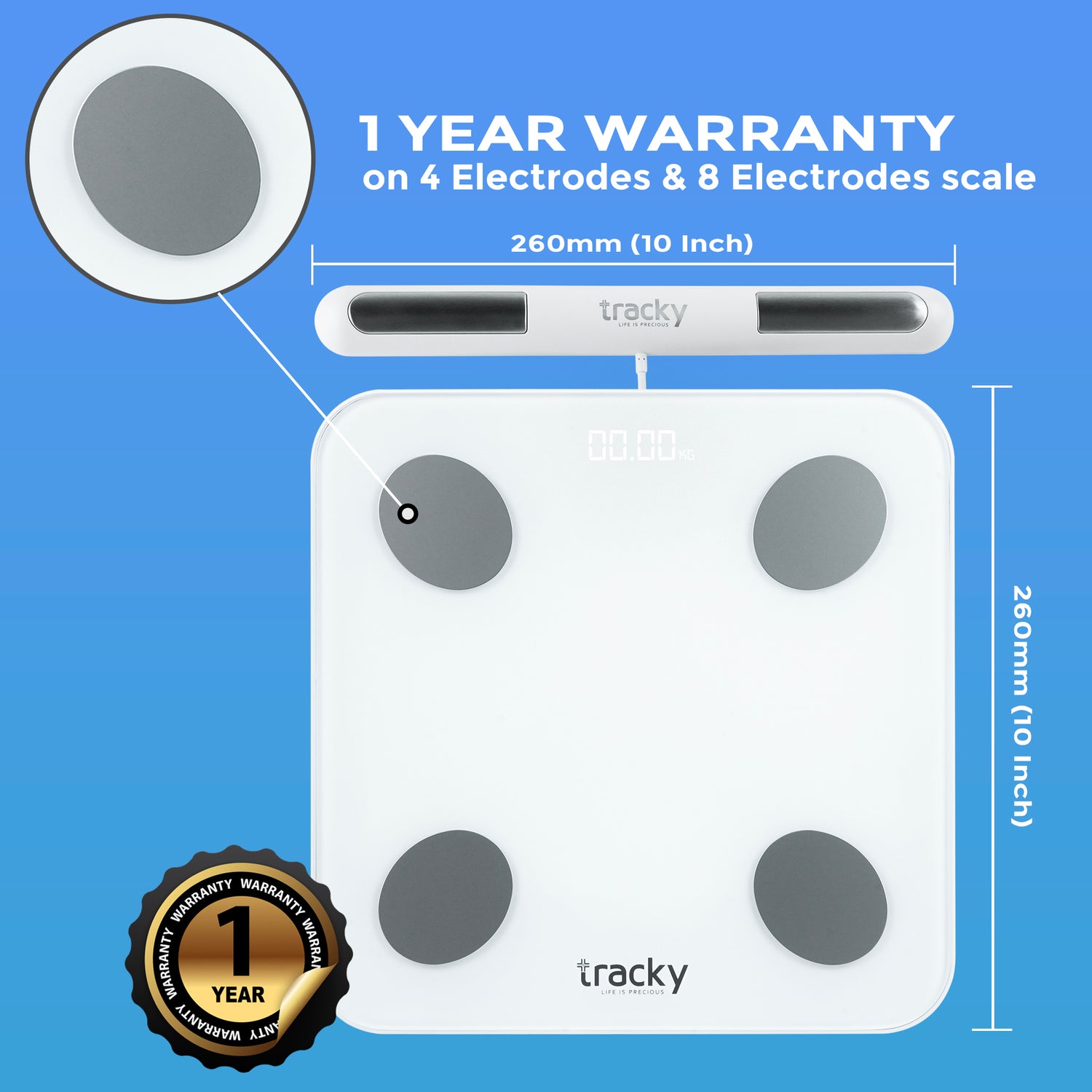 Tracky Advance Body Composition Scale with 8 Electrodes